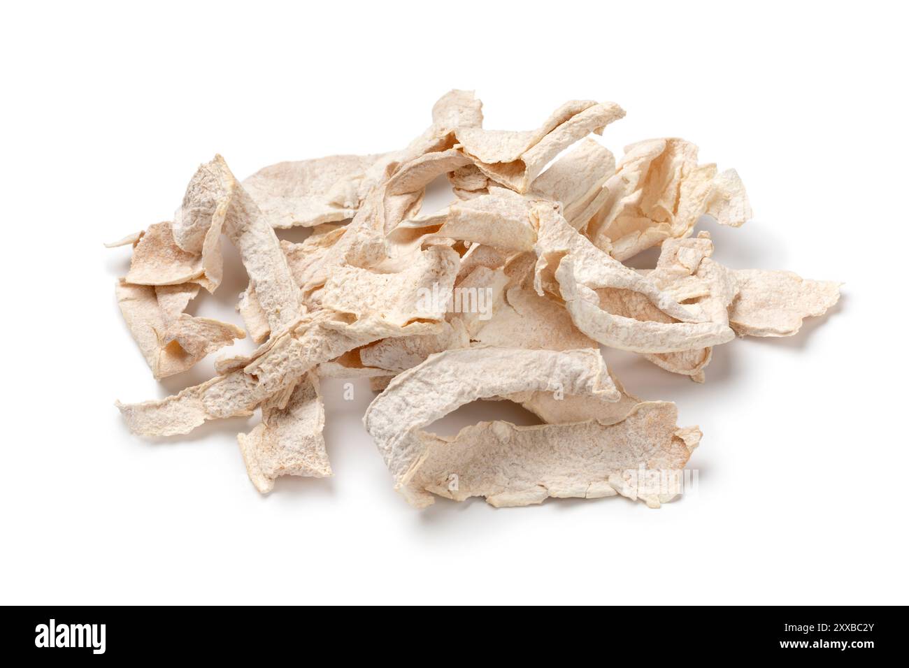 Dried wax gourd pieces close up isolated on white background Stock ...