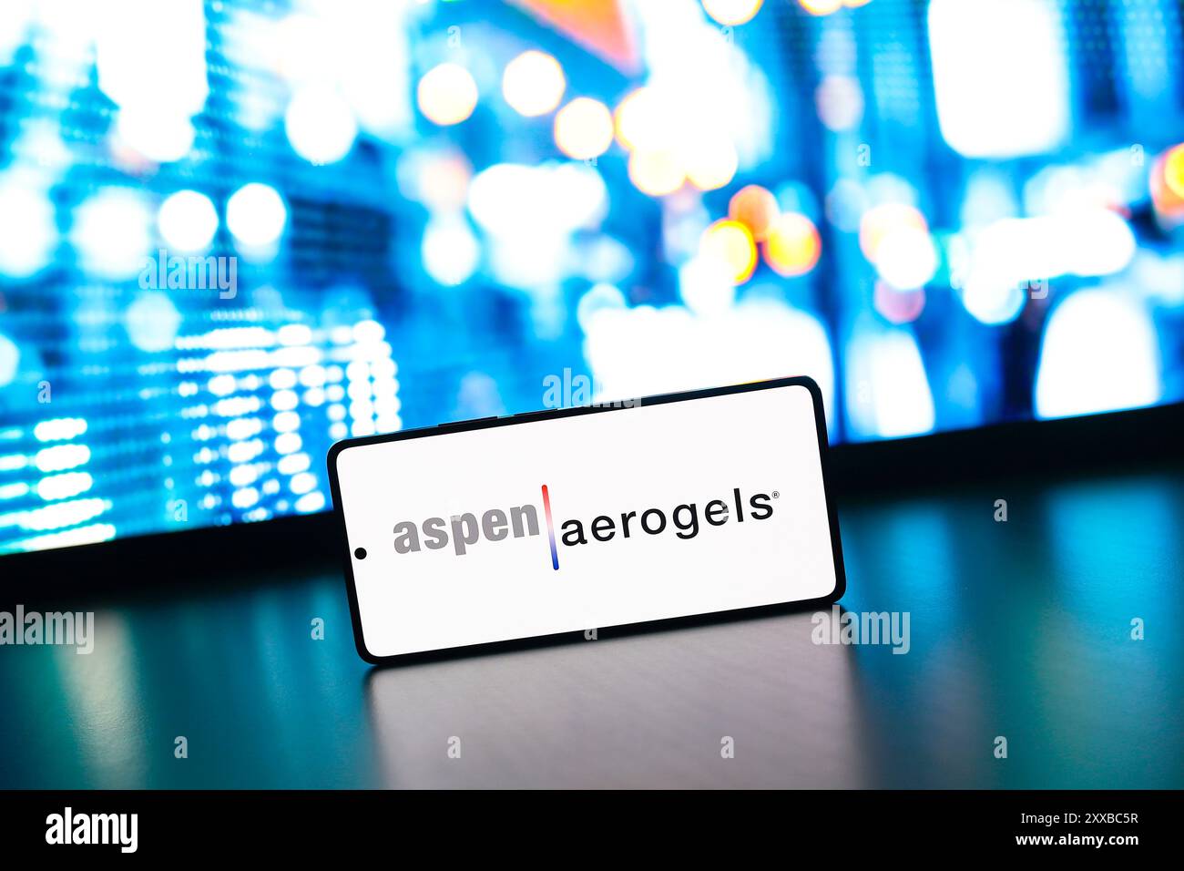 In this photo illustration, the Aspen Aerogels, Inc. logo is displayed ...