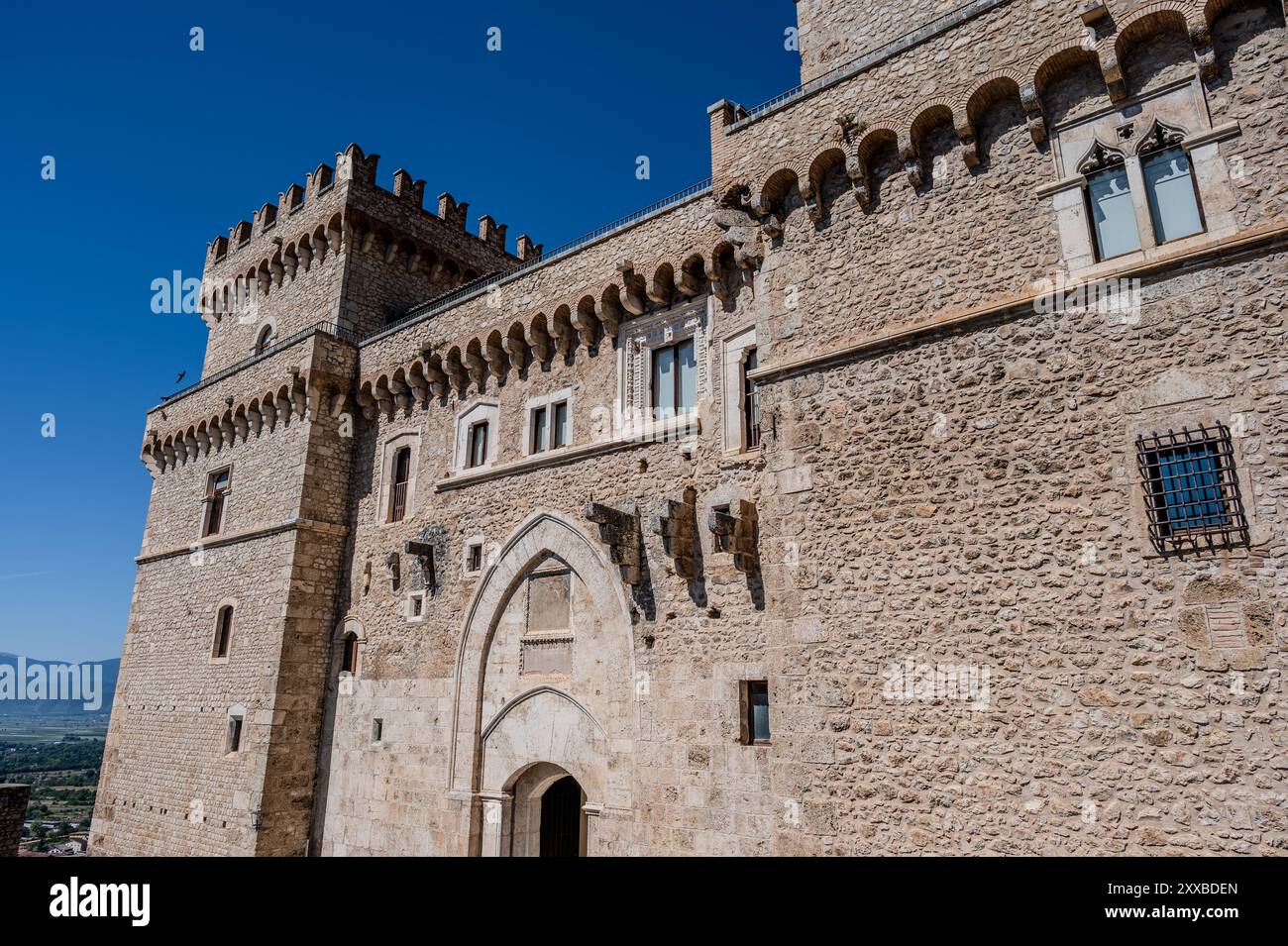 The Piccolomini Castle of Celano overlooks the Fucino plain, once ...