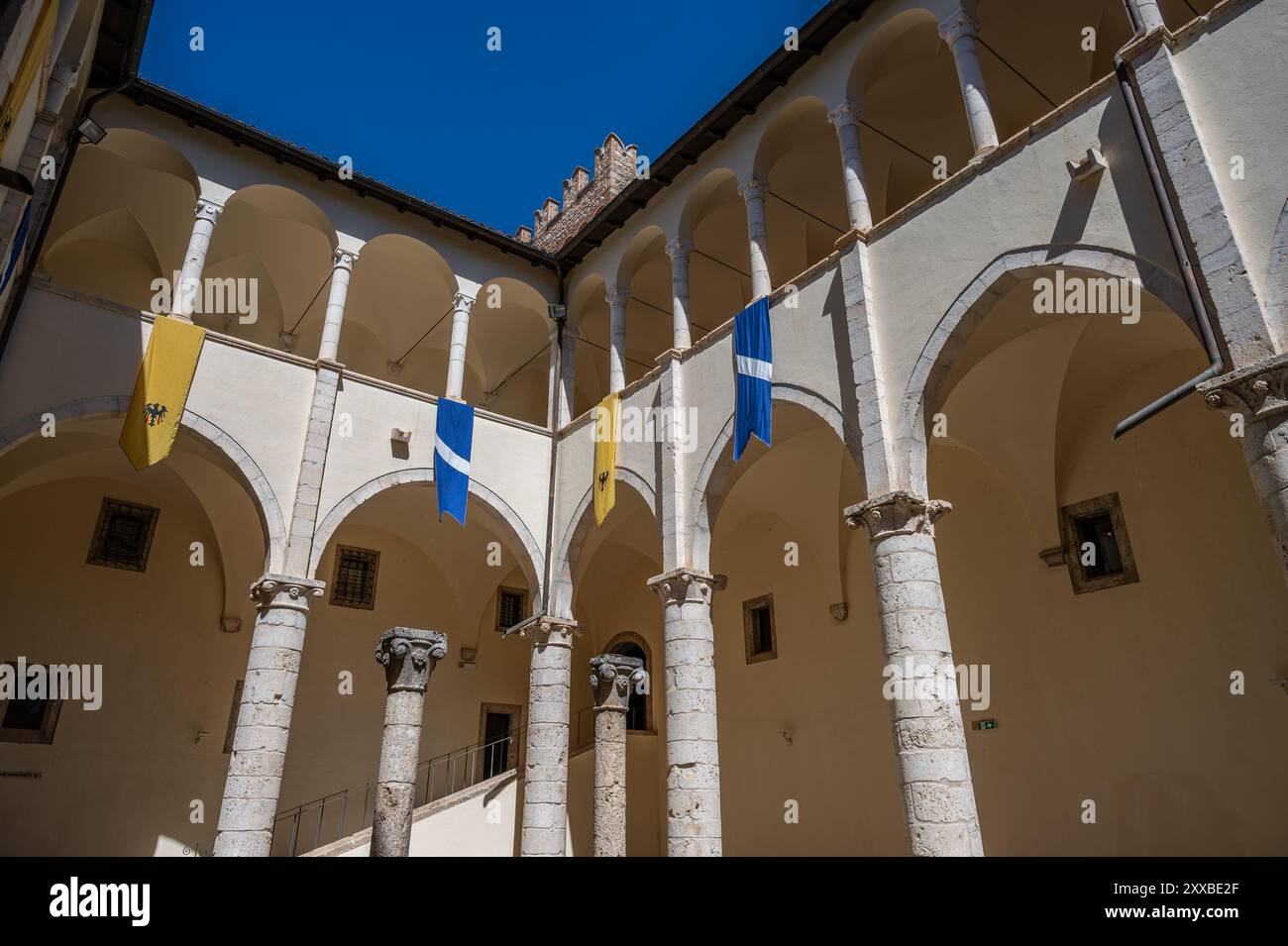 The Piccolomini Castle of Celano overlooks the Fucino plain, once ...