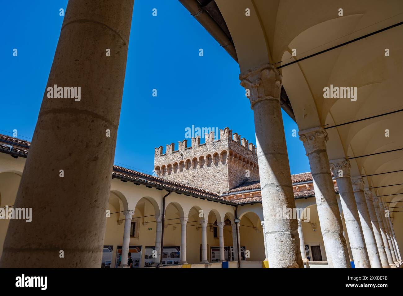 The Piccolomini Castle of Celano overlooks the Fucino plain, once ...