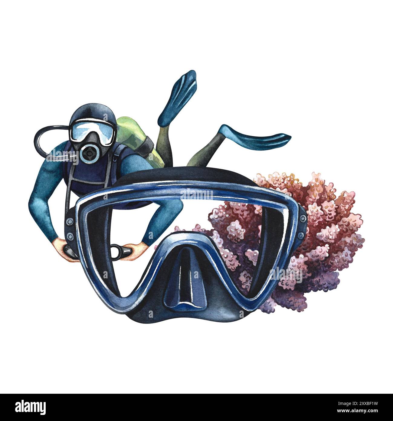 Scuba mask drawing hi-res stock photography and images - Alamy