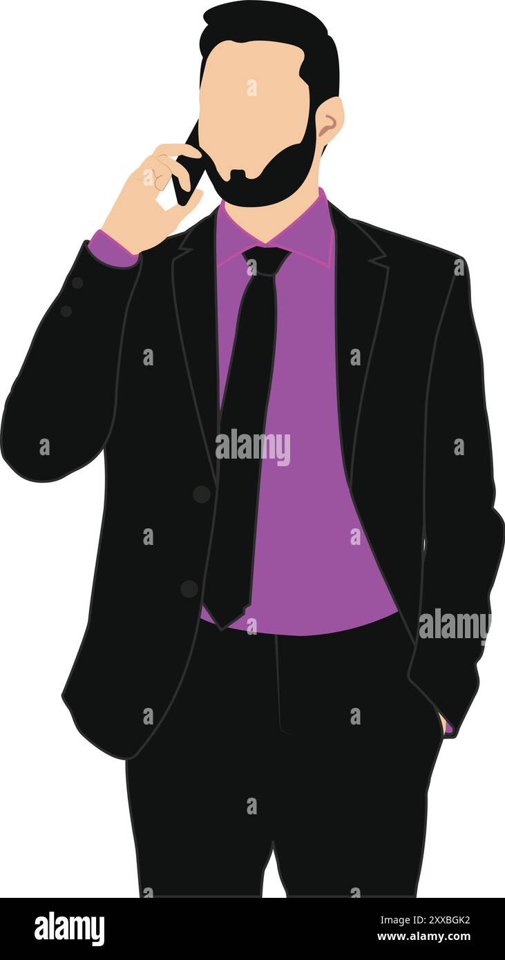 Men talking phone clip art hi-res stock photography and images - Alamy