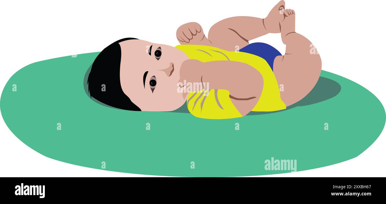 illustration of cute baby vector design on a white background Stock ...