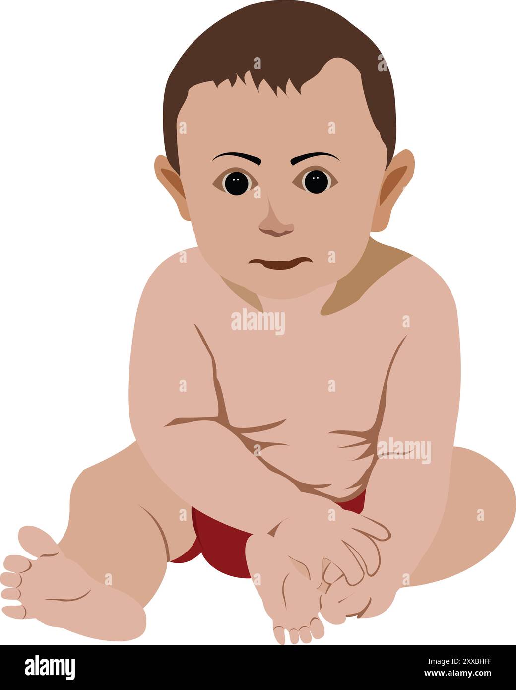 illustration of cute baby vector design on a white background Stock ...