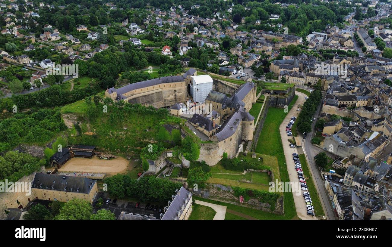 drone photo Sedan castle France europe Stock Photo - Alamy