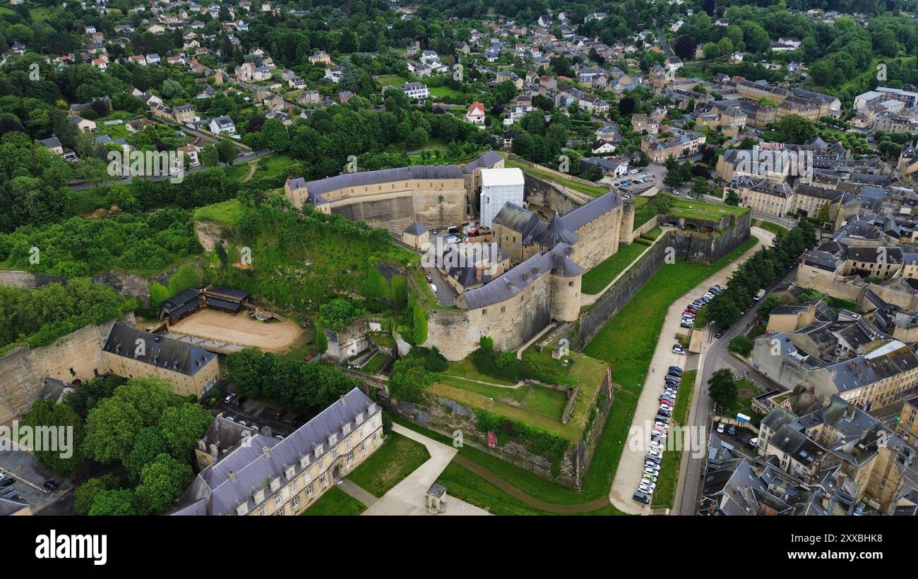 drone photo Sedan castle France europe Stock Photo - Alamy