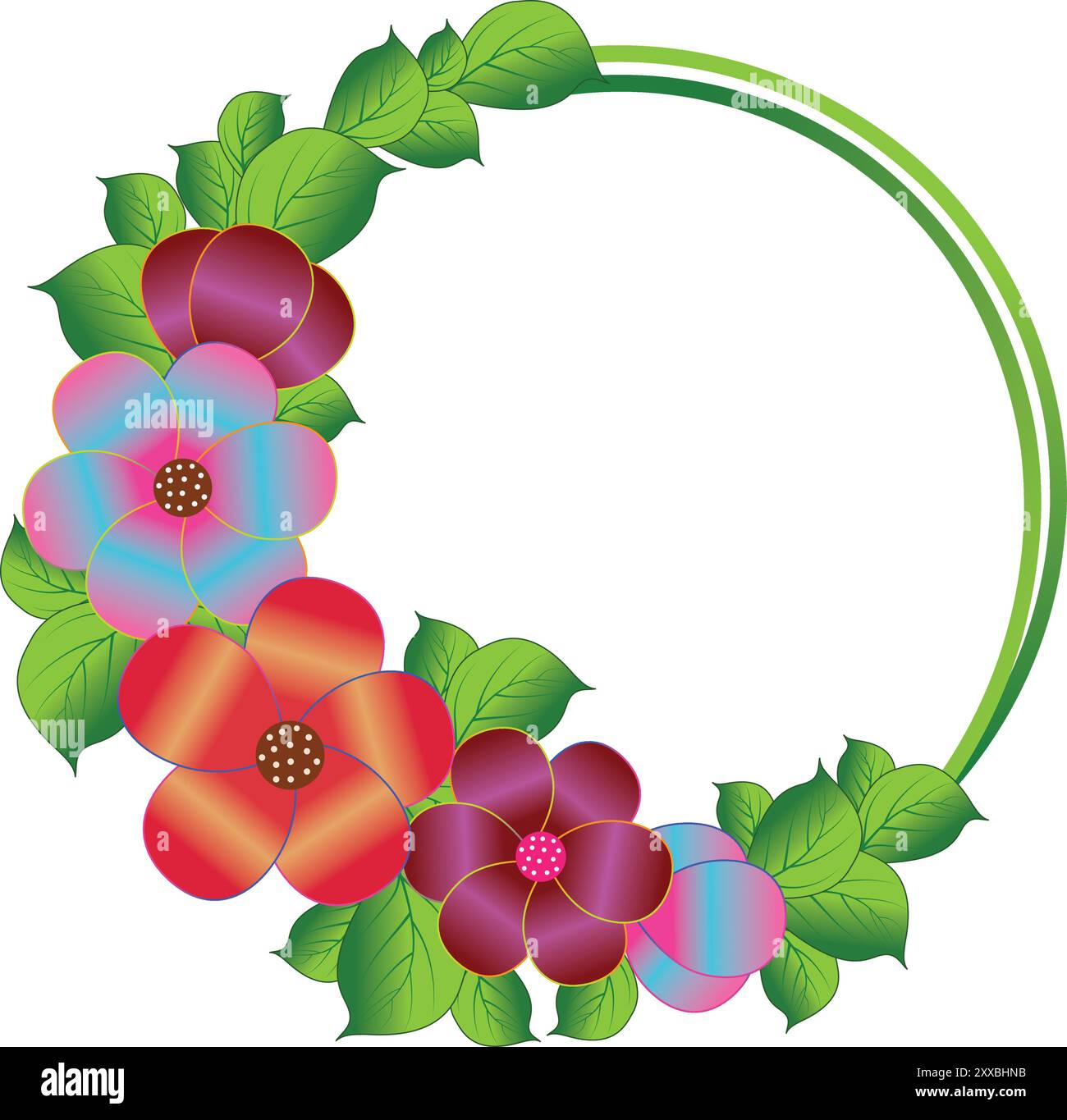 illustration of round flower vector design on a white background Stock ...