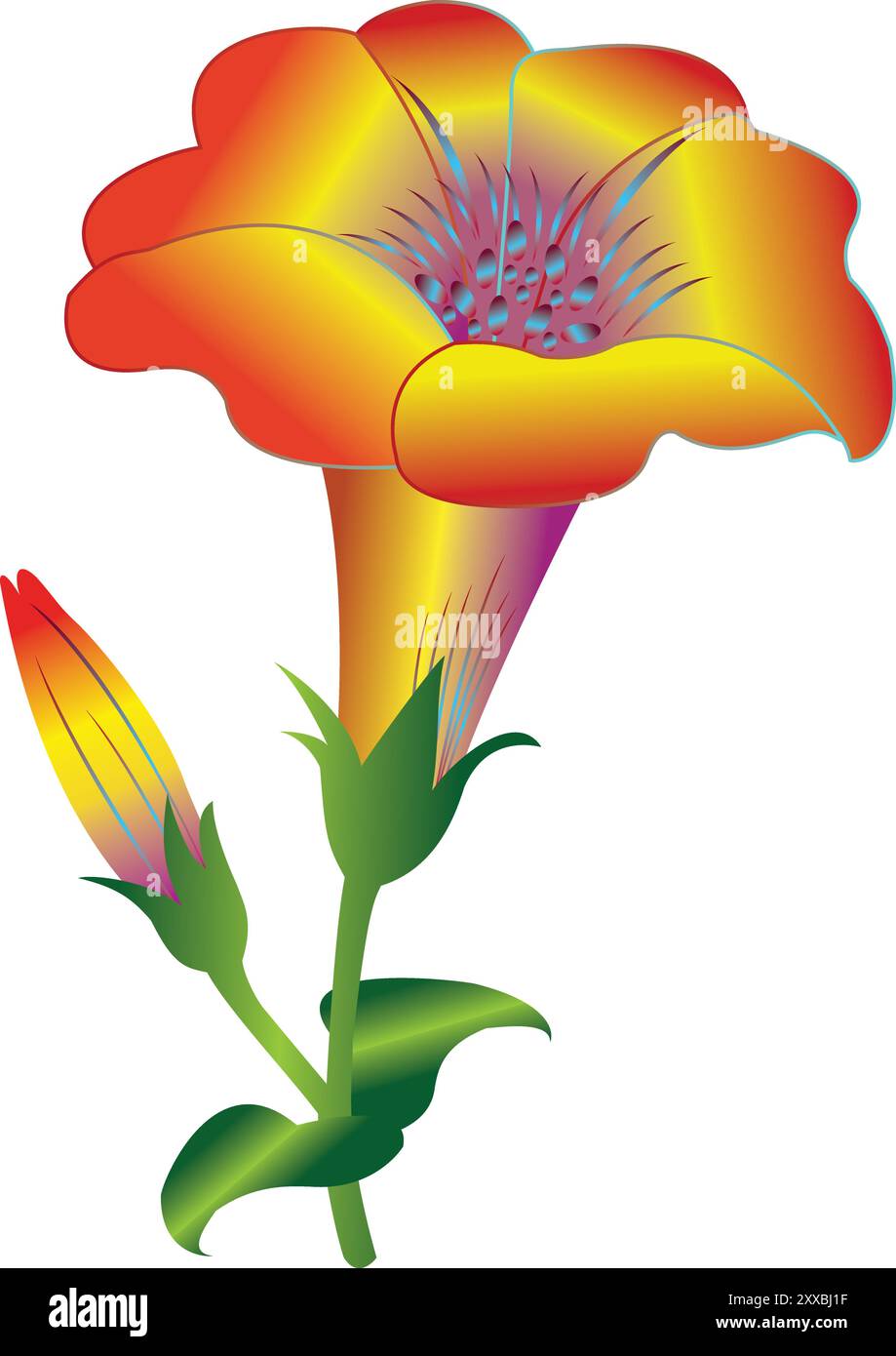 illustration of blue color bouquet flower vector design on a white ...