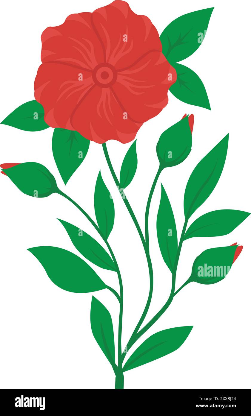 illustration of hibiscus rose vector design on a white background Stock ...