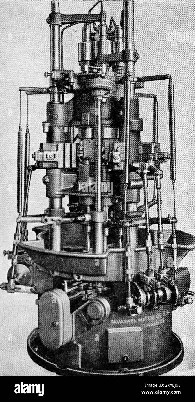 A Tavannes Watch Co. (Bern, Switzerland) vertical automatic lathe with ...