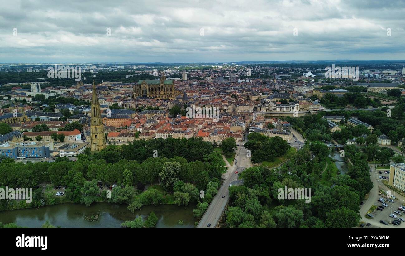 drone photo Metz France europe Stock Photo - Alamy