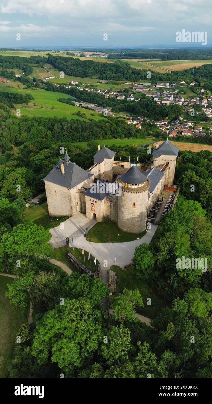 drone photo Malbrouck castle France europe Stock Photo - Alamy