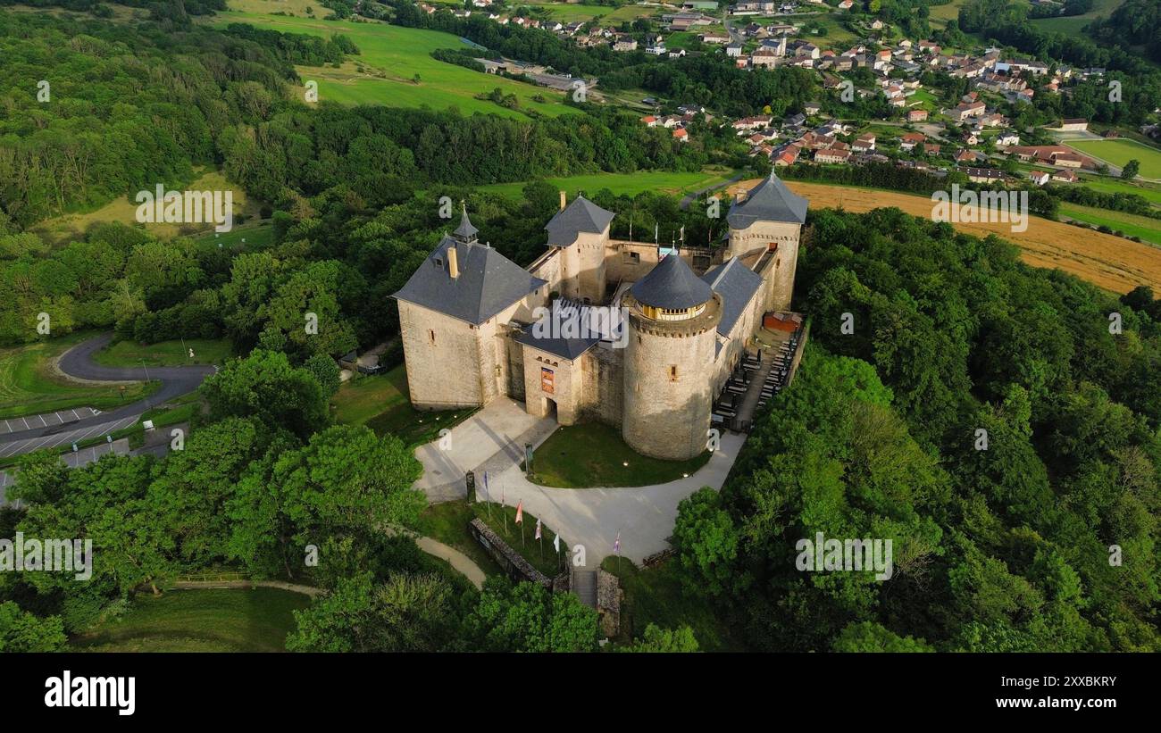 drone photo Malbrouck castle france europe Stock Photo - Alamy