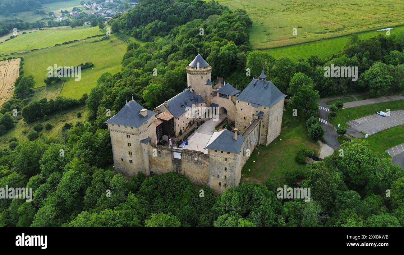 drone photo Malbrouck castle France europe Stock Photo - Alamy