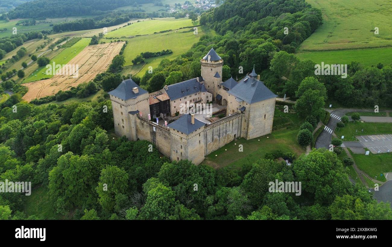 drone photo Malbrouck castle France europe Stock Photo - Alamy