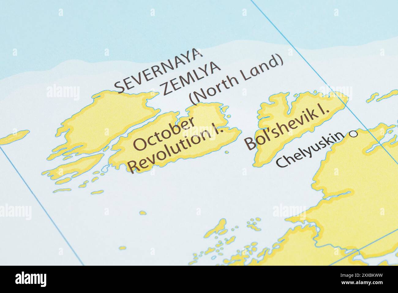 Close up to October Revolution Island and Bolshevik island inside ...