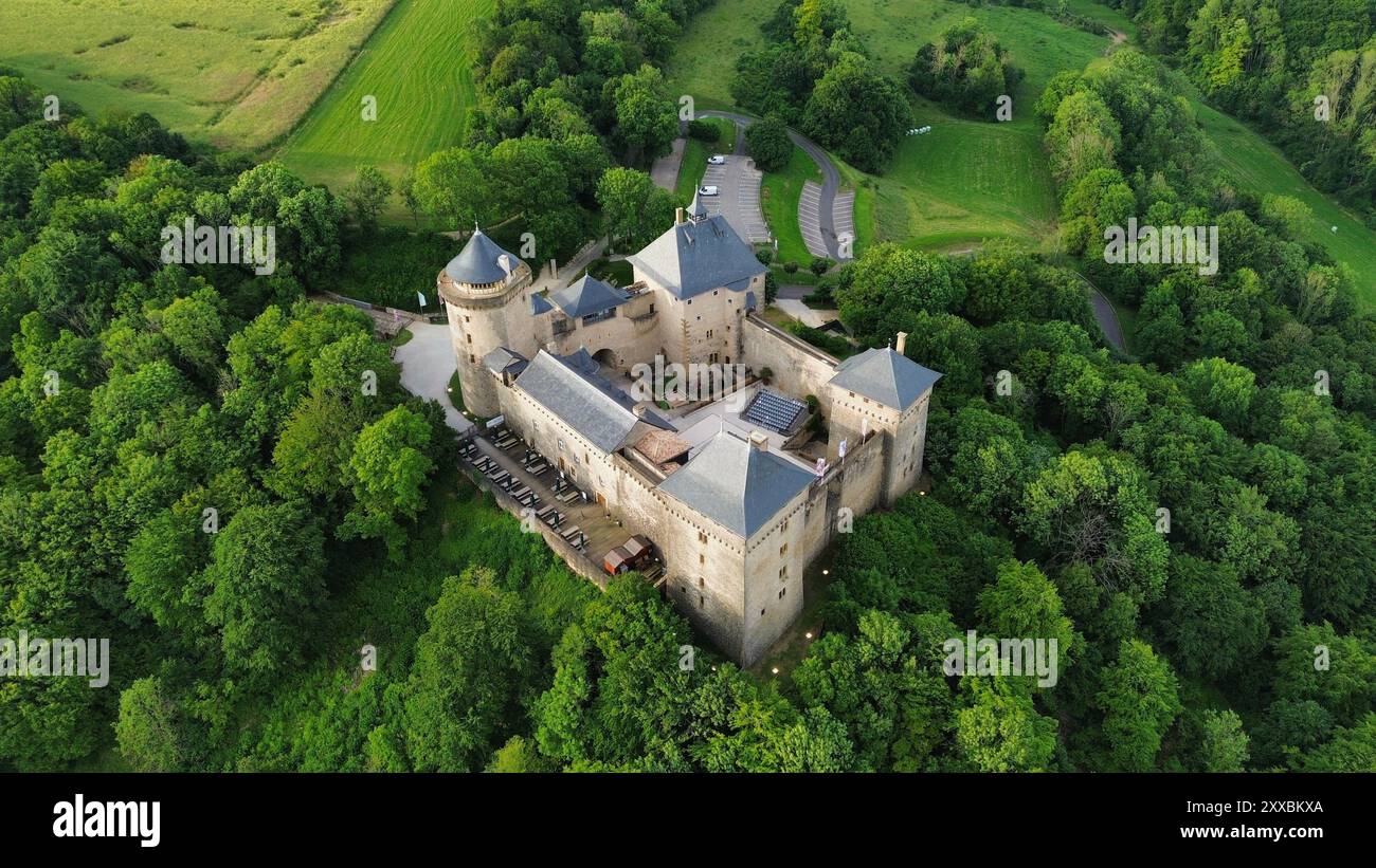 drone photo Malbrouck castle France europe Stock Photo - Alamy