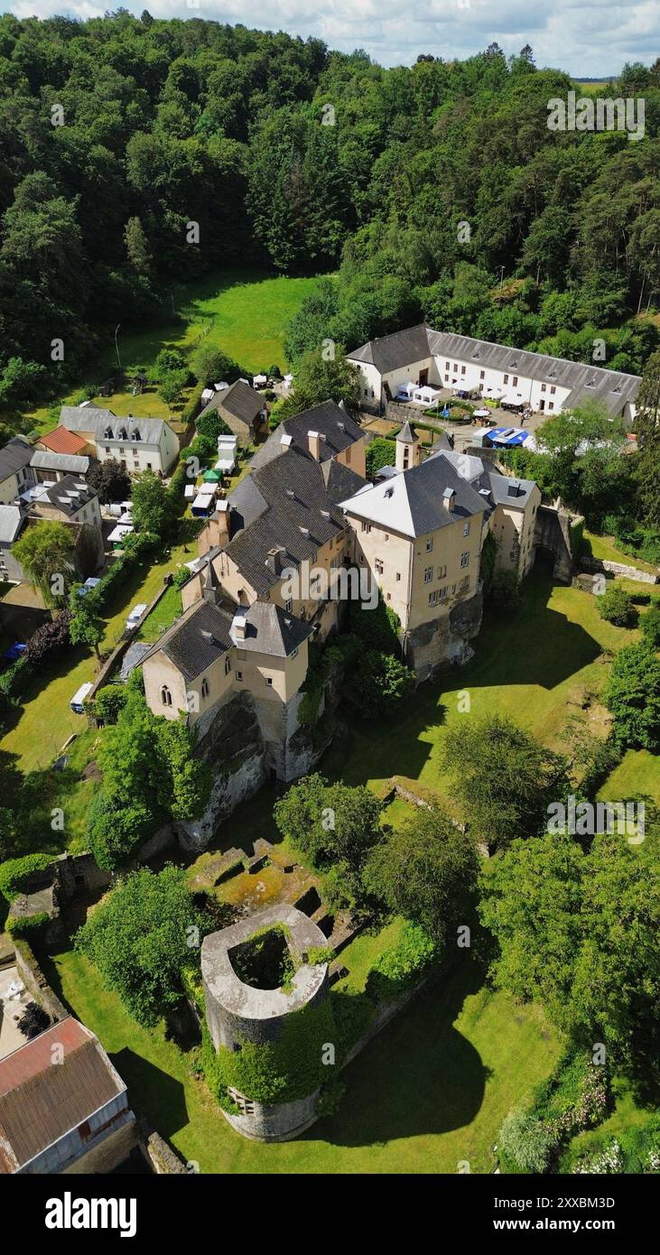 drone photo Bourglinster castle Luxembourg europe Stock Photo - Alamy