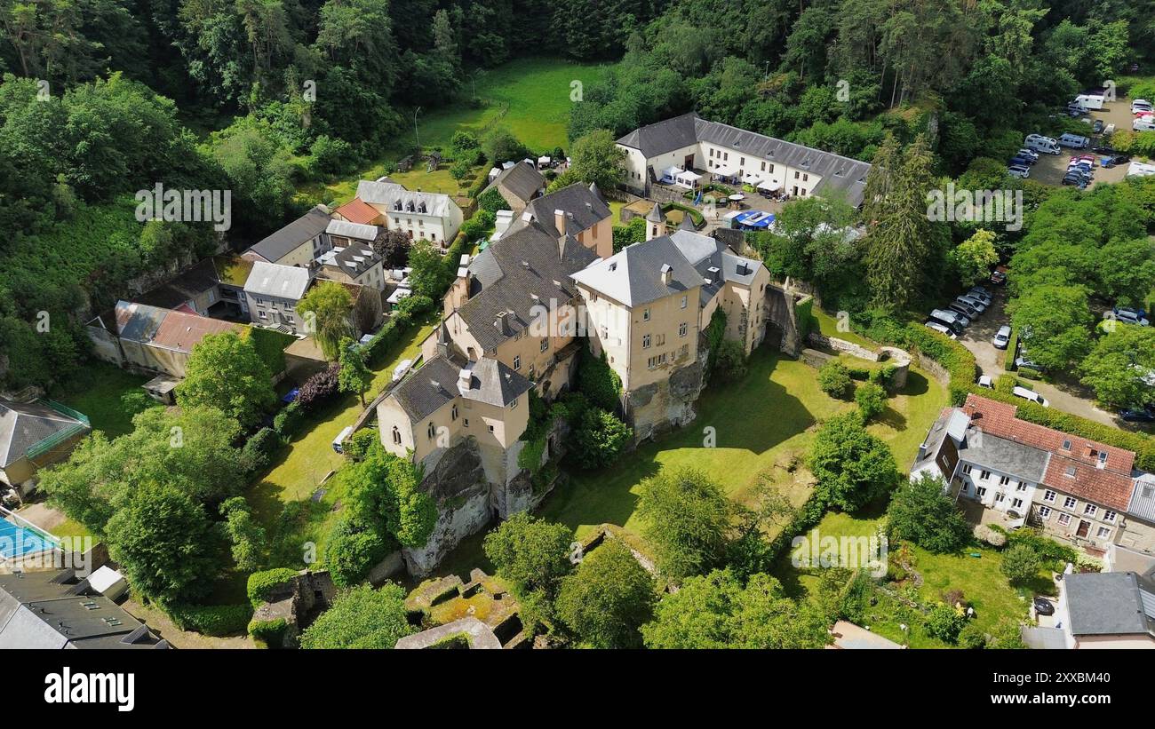 drone photo Bourglinster castle Luxembourg europe Stock Photo - Alamy