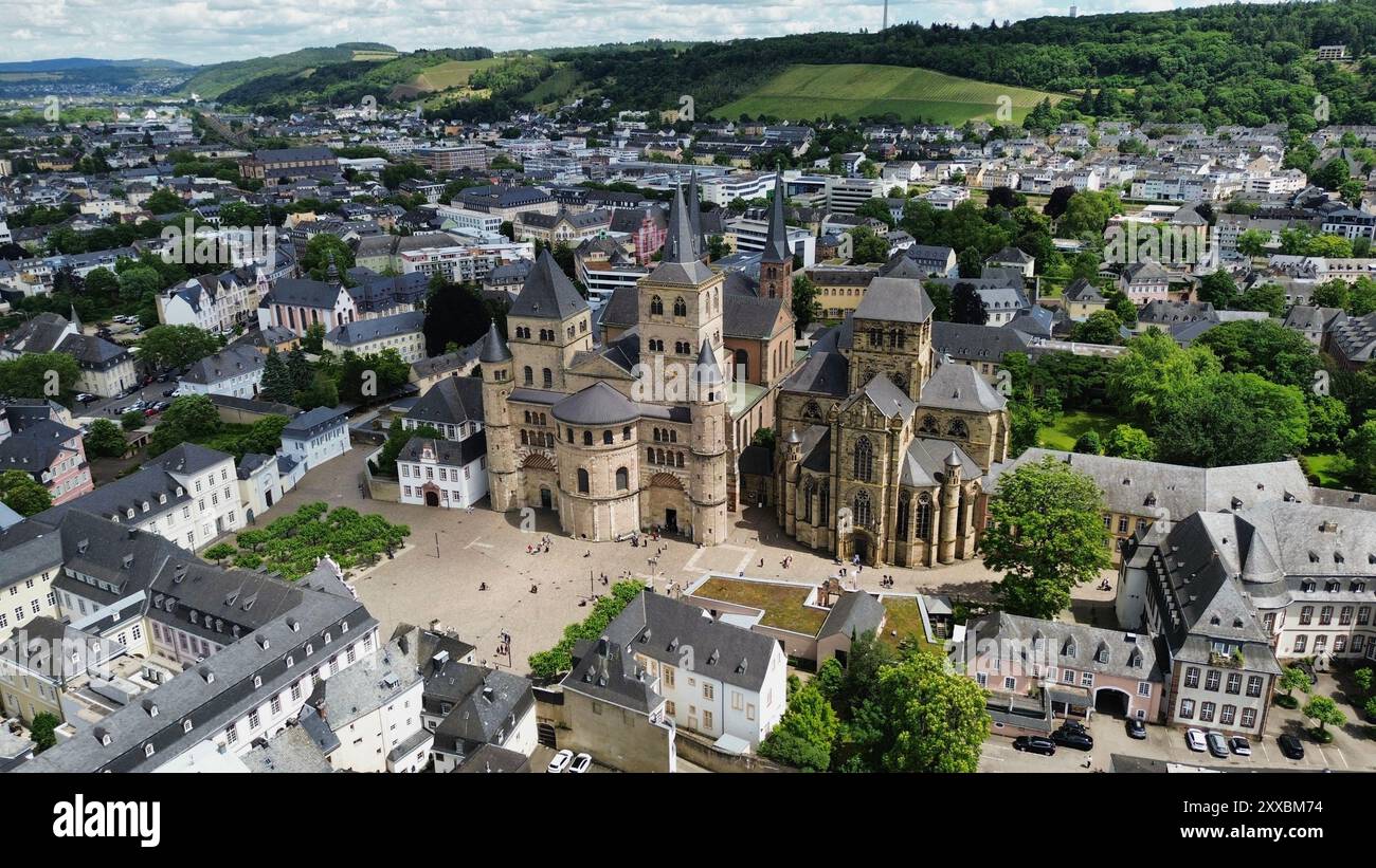 drone photo Saint Peter Cathedral Trier Germany europe Stock Photo - Alamy