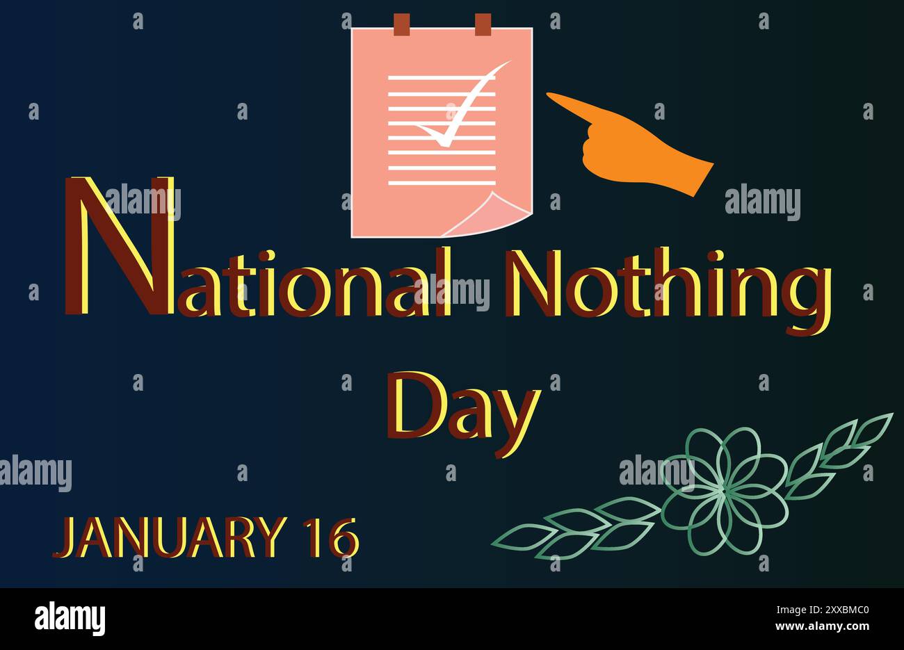 National Nothing Day Poster, Foto Colorful Text Illustration Of