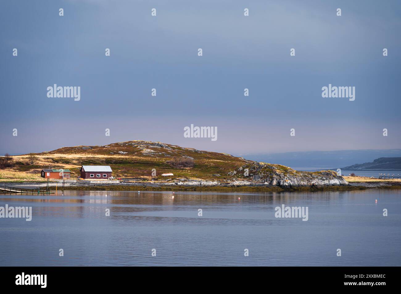 nordic landscape along the road from Alta to the Island of Mageroya ...