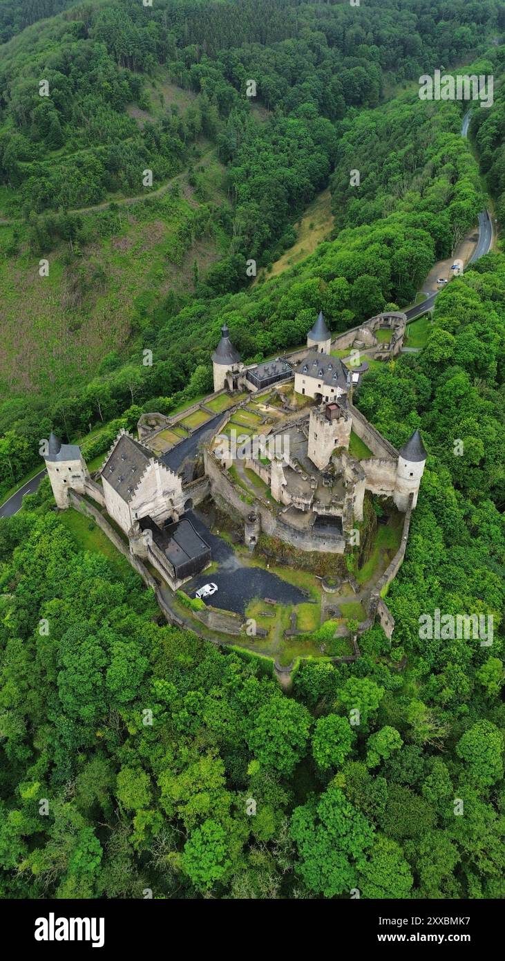 Drone photo bourscheid castle hi-res stock photography and images - Alamy
