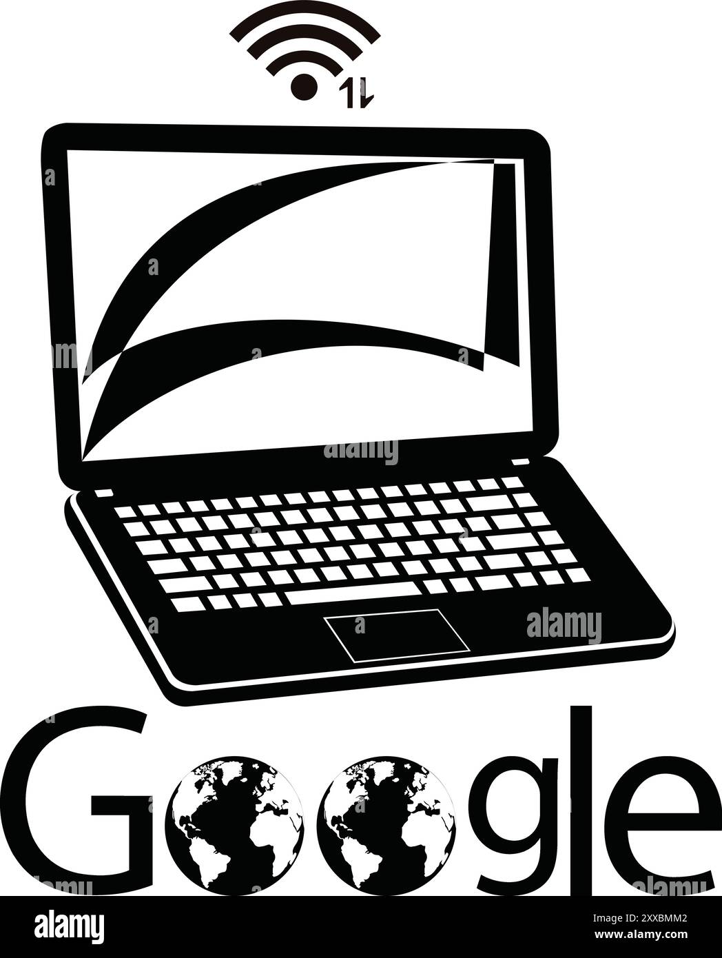 Beautiful google icon silhouette design on a white background Stock ...