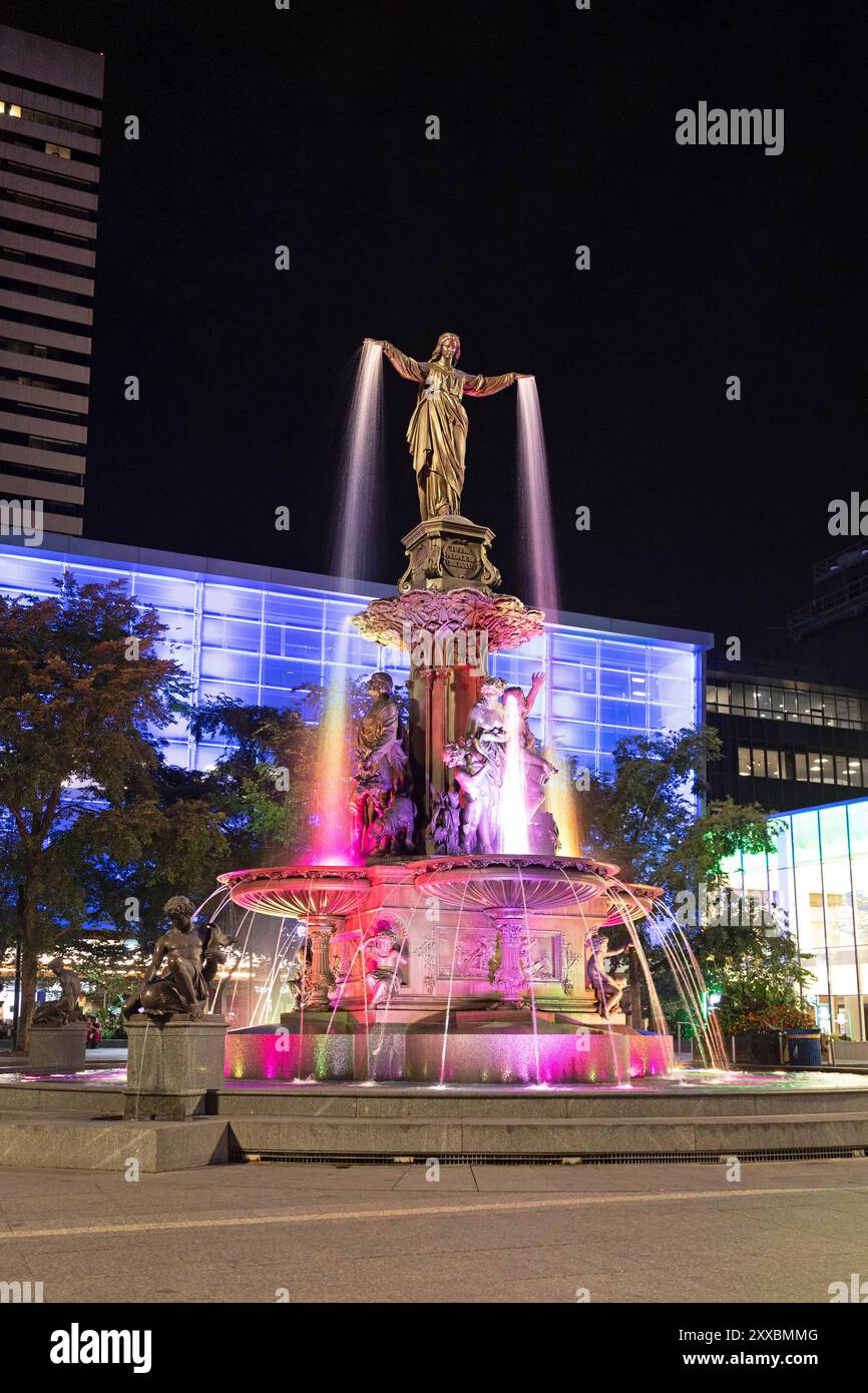 The Tyler Davidson Fountain in Cincinnati, Ohio. It is also known as ...