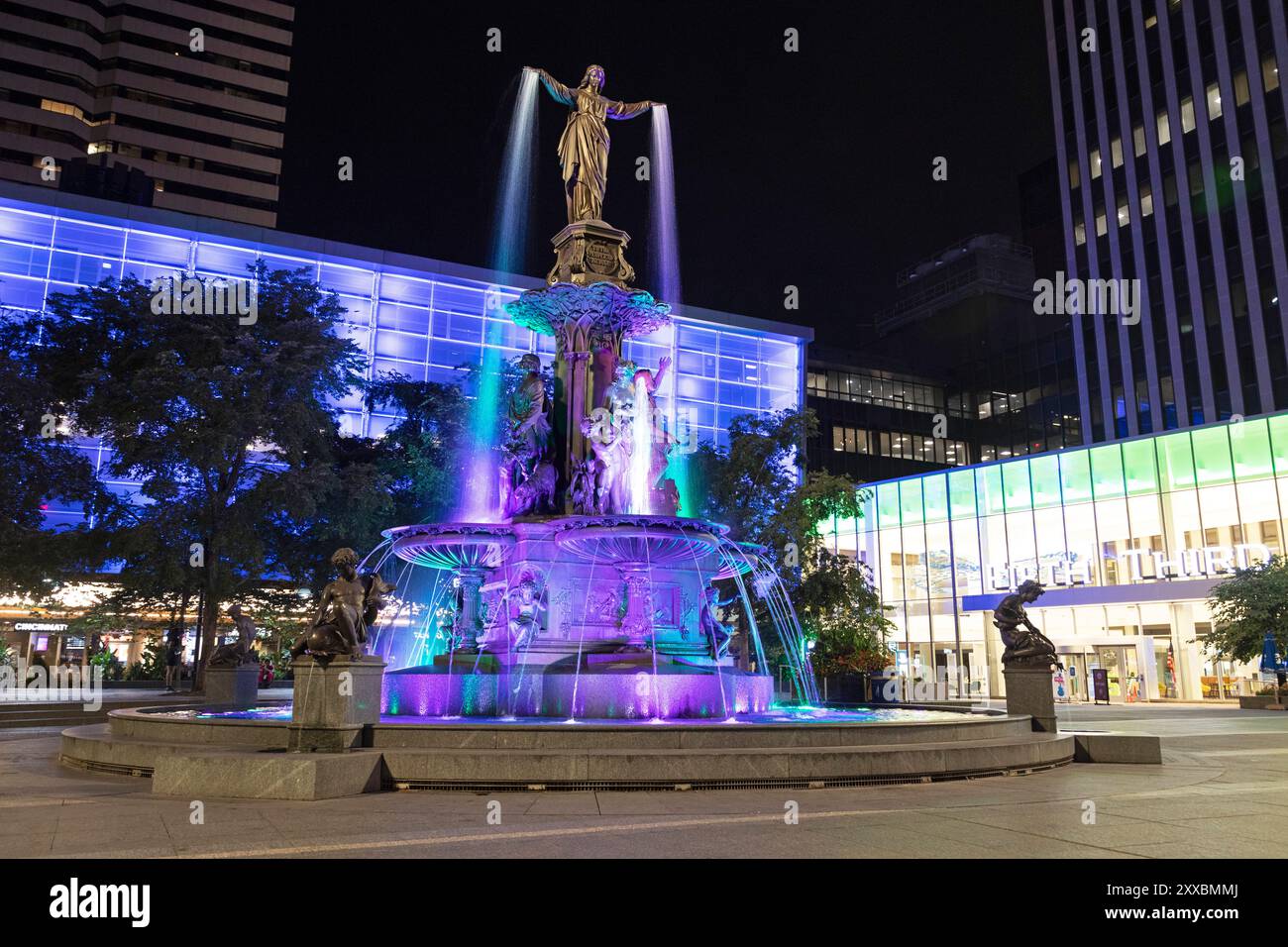 The Tyler Davidson Fountain in Cincinnati, Ohio. It is also known as ...