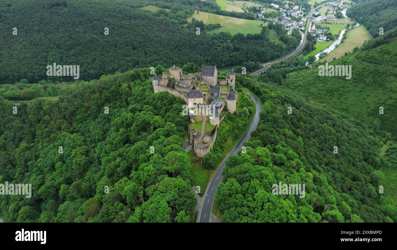 Drone photo bourscheid castle hi-res stock photography and images - Alamy