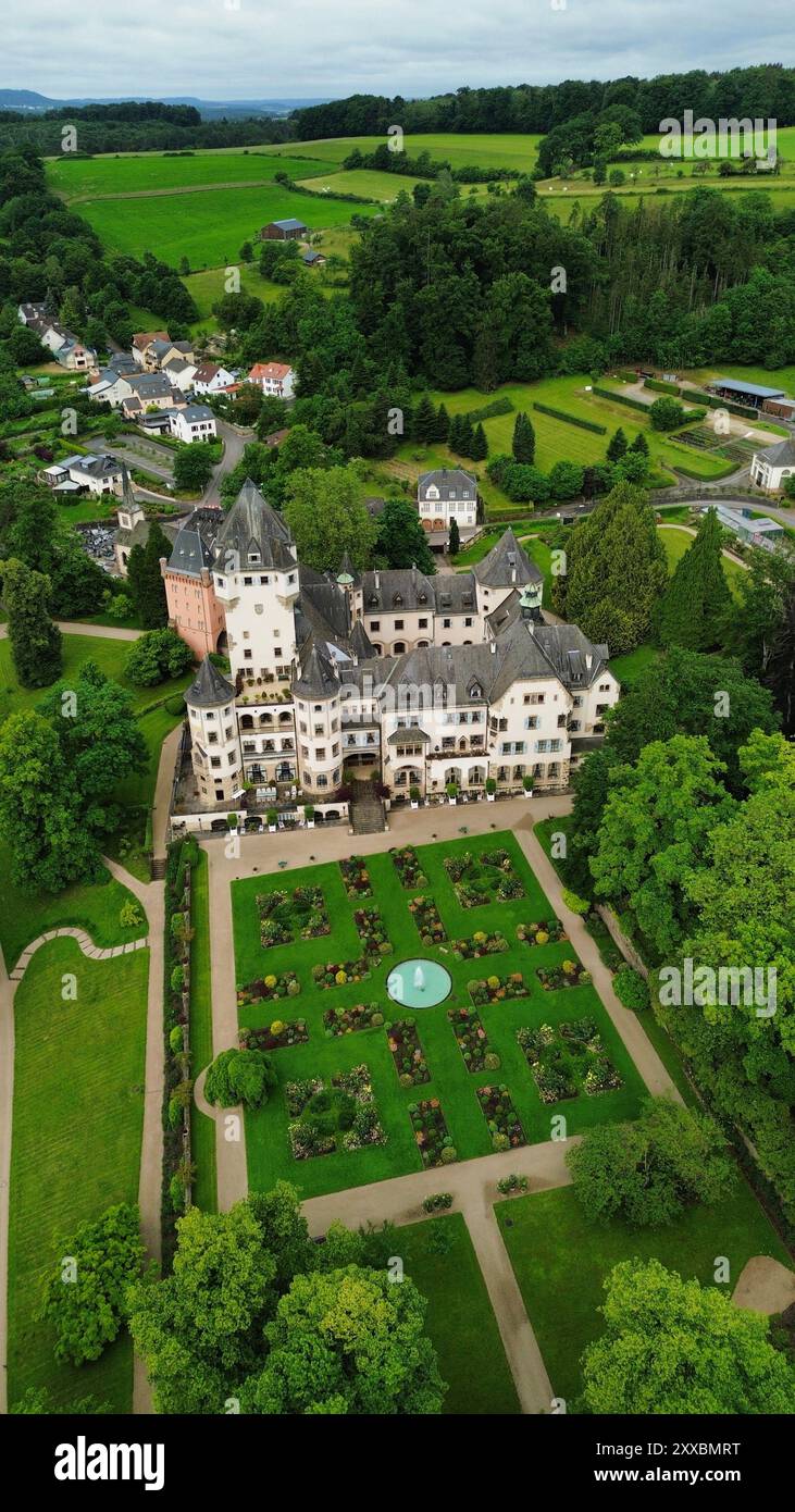 drone photo Colmar-Berg castle Luxembourg europe Stock Photo - Alamy