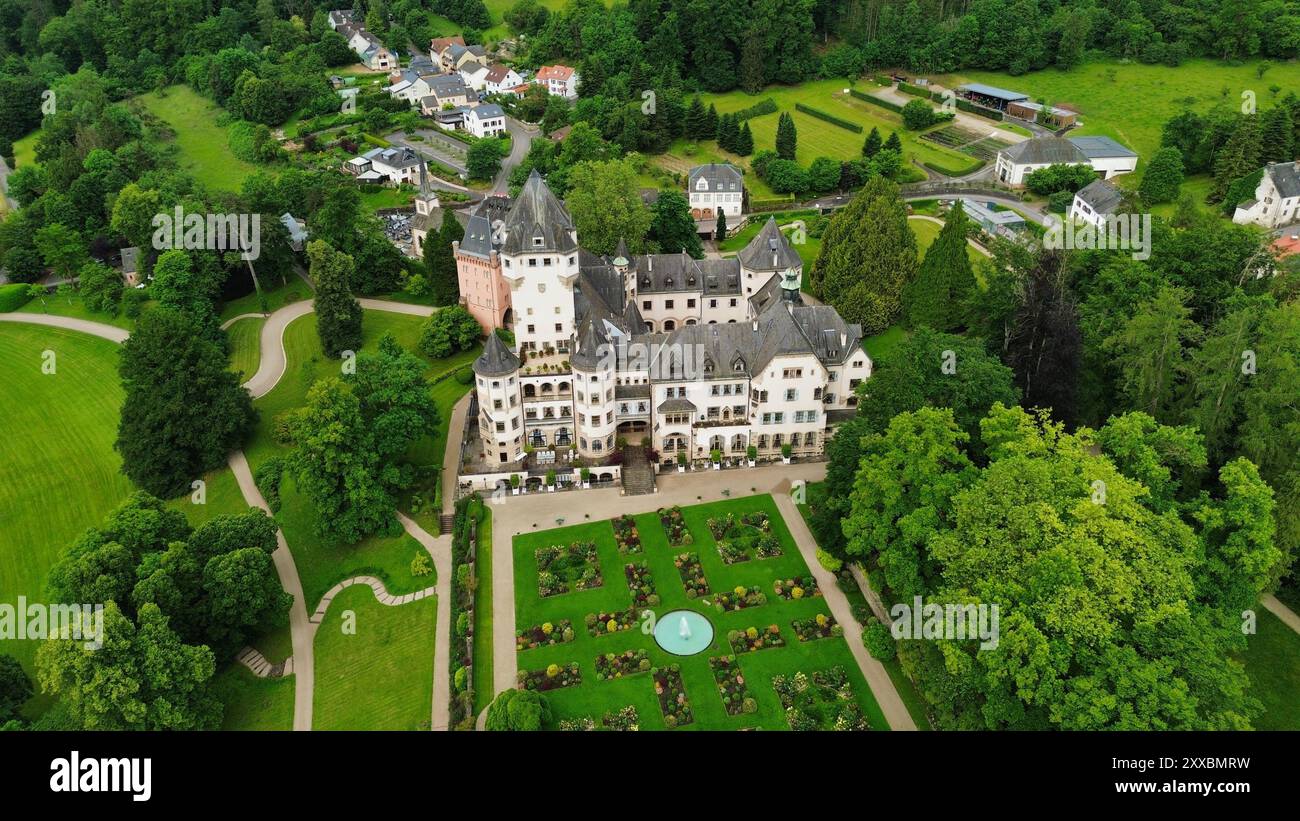 drone photo Colmar-Berg castle Luxembourg europe Stock Photo - Alamy