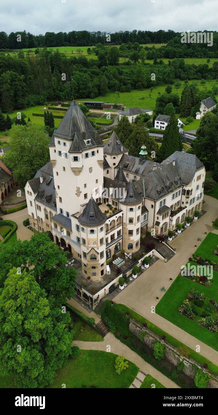 drone photo Colmar-Berg castle Luxembourg europe Stock Photo - Alamy