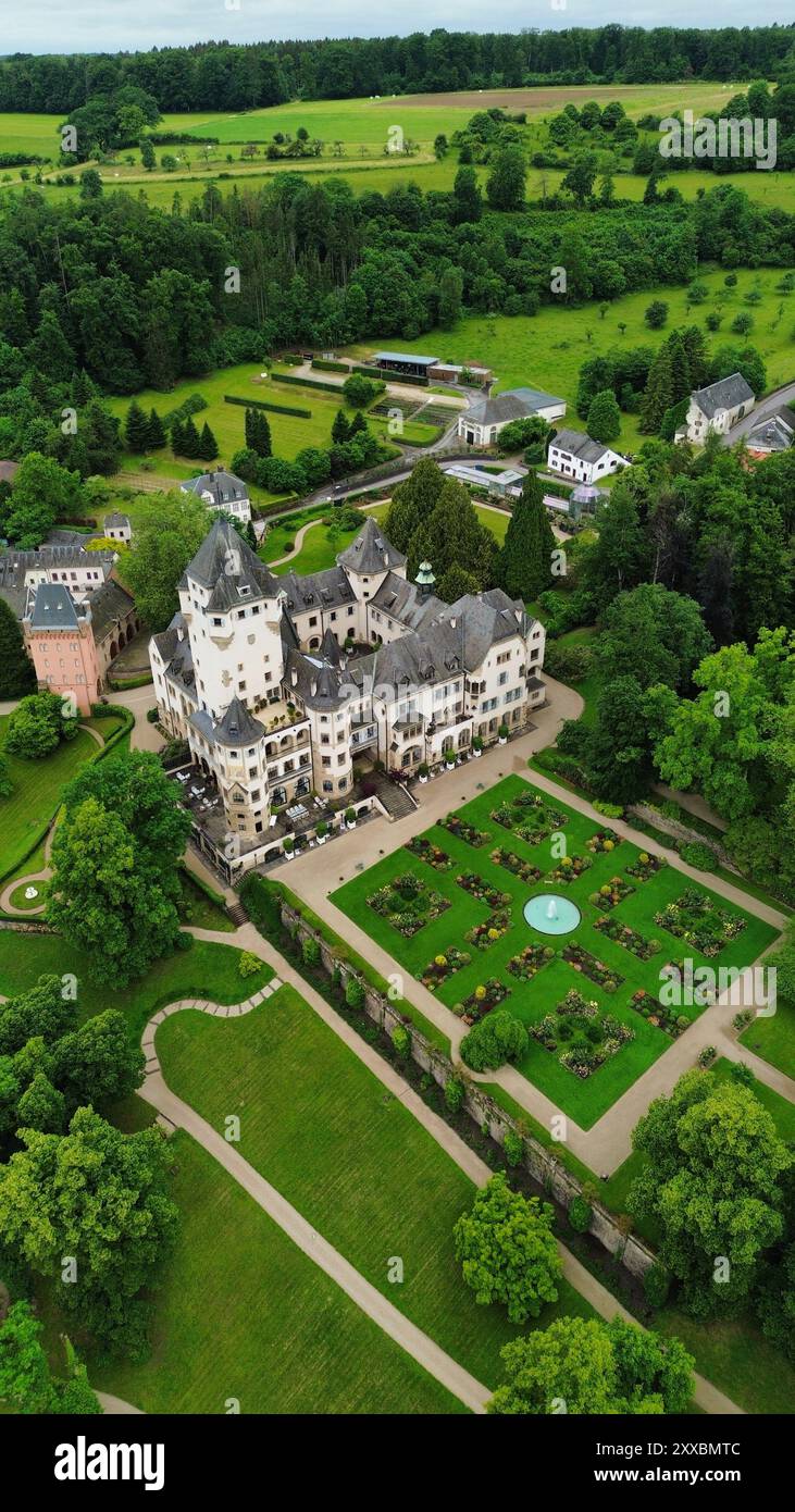drone photo Colmar-Berg castle Luxembourg europe Stock Photo - Alamy