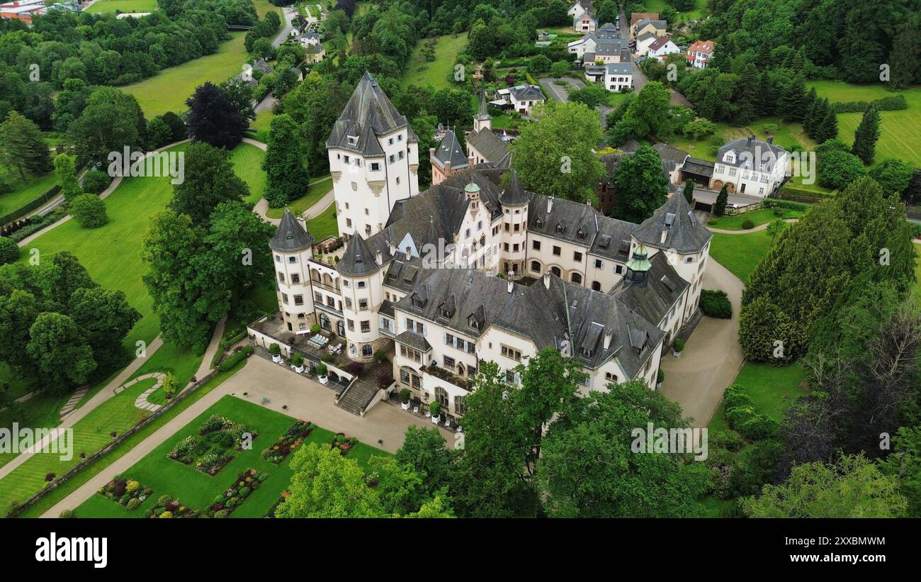 drone photo Colmar-Berg castle Luxembourg europe Stock Photo - Alamy