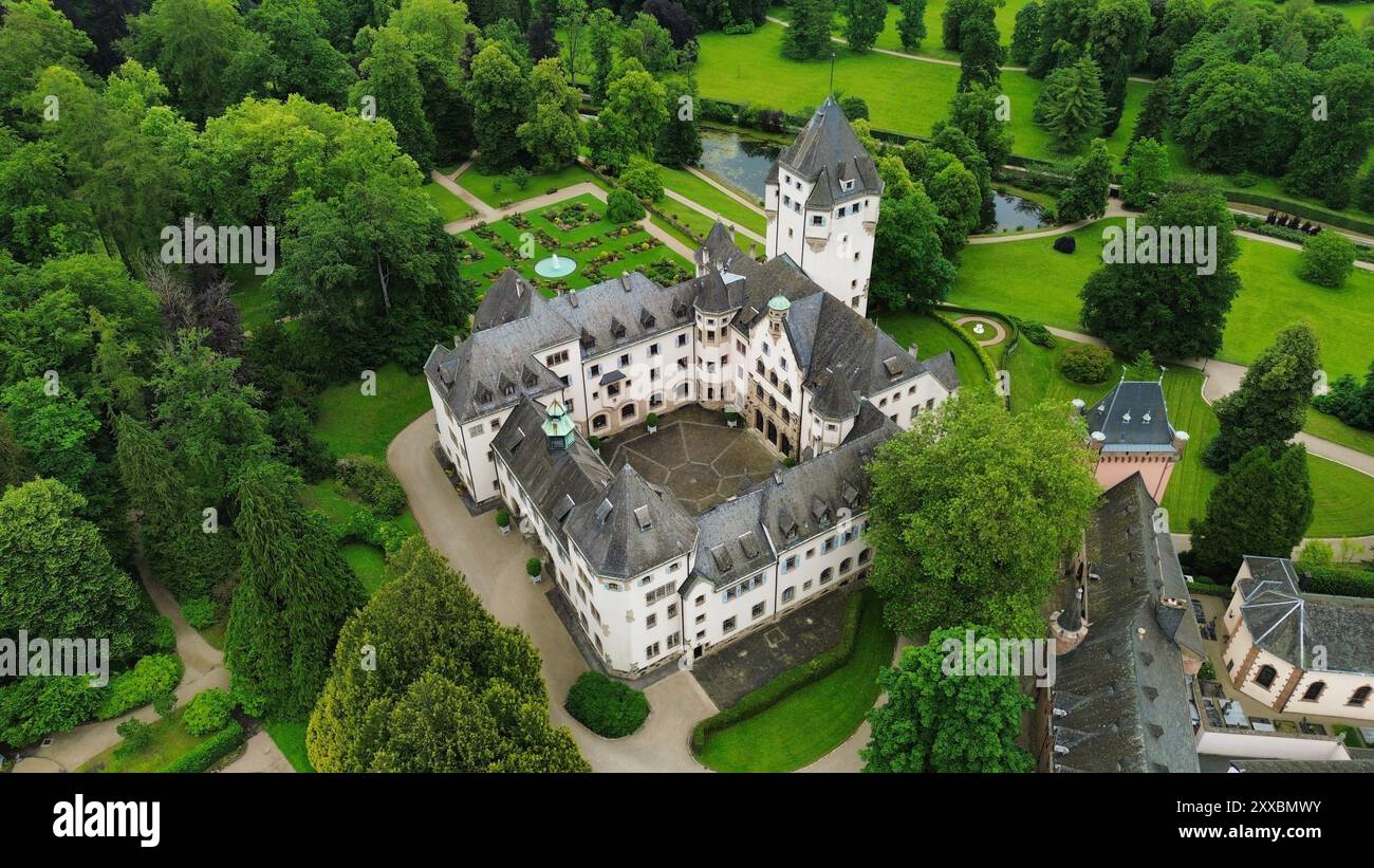 drone photo Colmar-Berg castle Luxembourg europe Stock Photo - Alamy