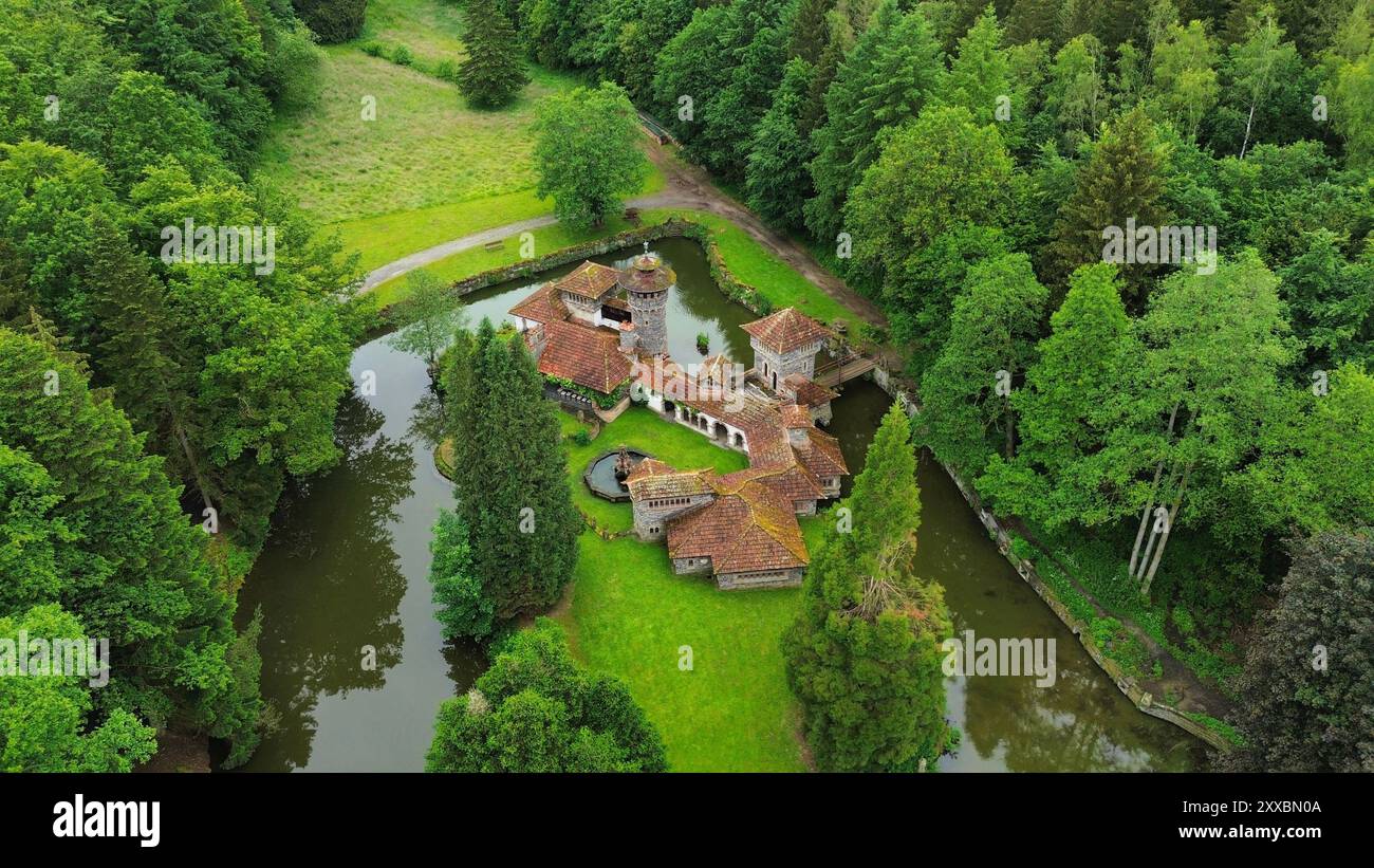 drone photo Turelbaach castle Luxembourg europe Stock Photo - Alamy