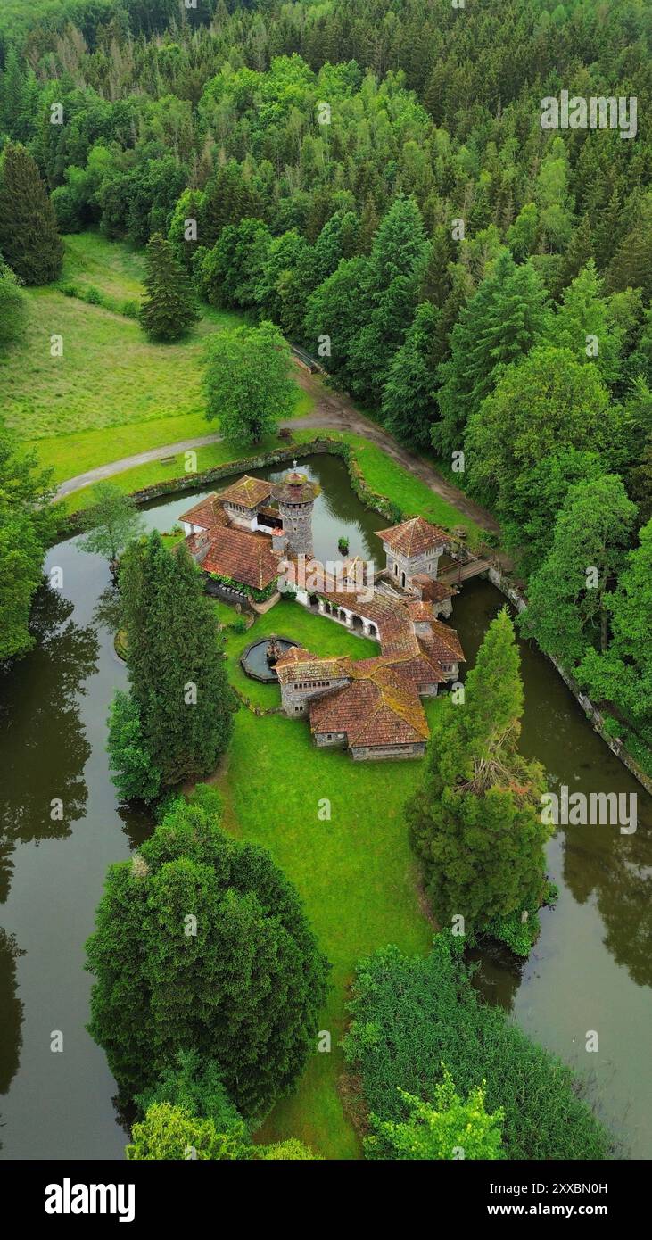 drone photo Turelbaach castle Luxembourg europe Stock Photo - Alamy