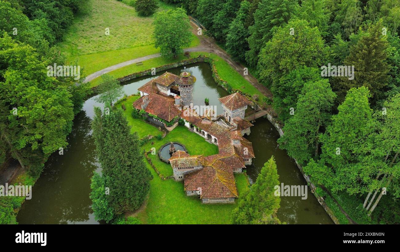 drone photo Turelbaach castle Luxembourg europe Stock Photo - Alamy