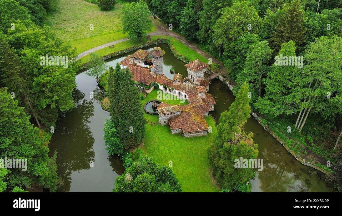 drone photo Turelbaach castle Luxembourg europe Stock Photo - Alamy