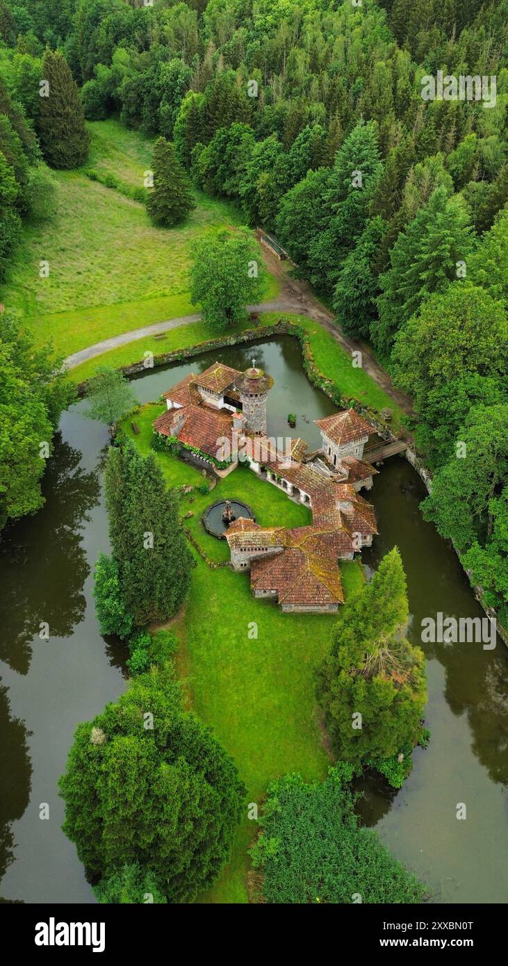 drone photo Turelbaach castle Luxembourg europe Stock Photo - Alamy