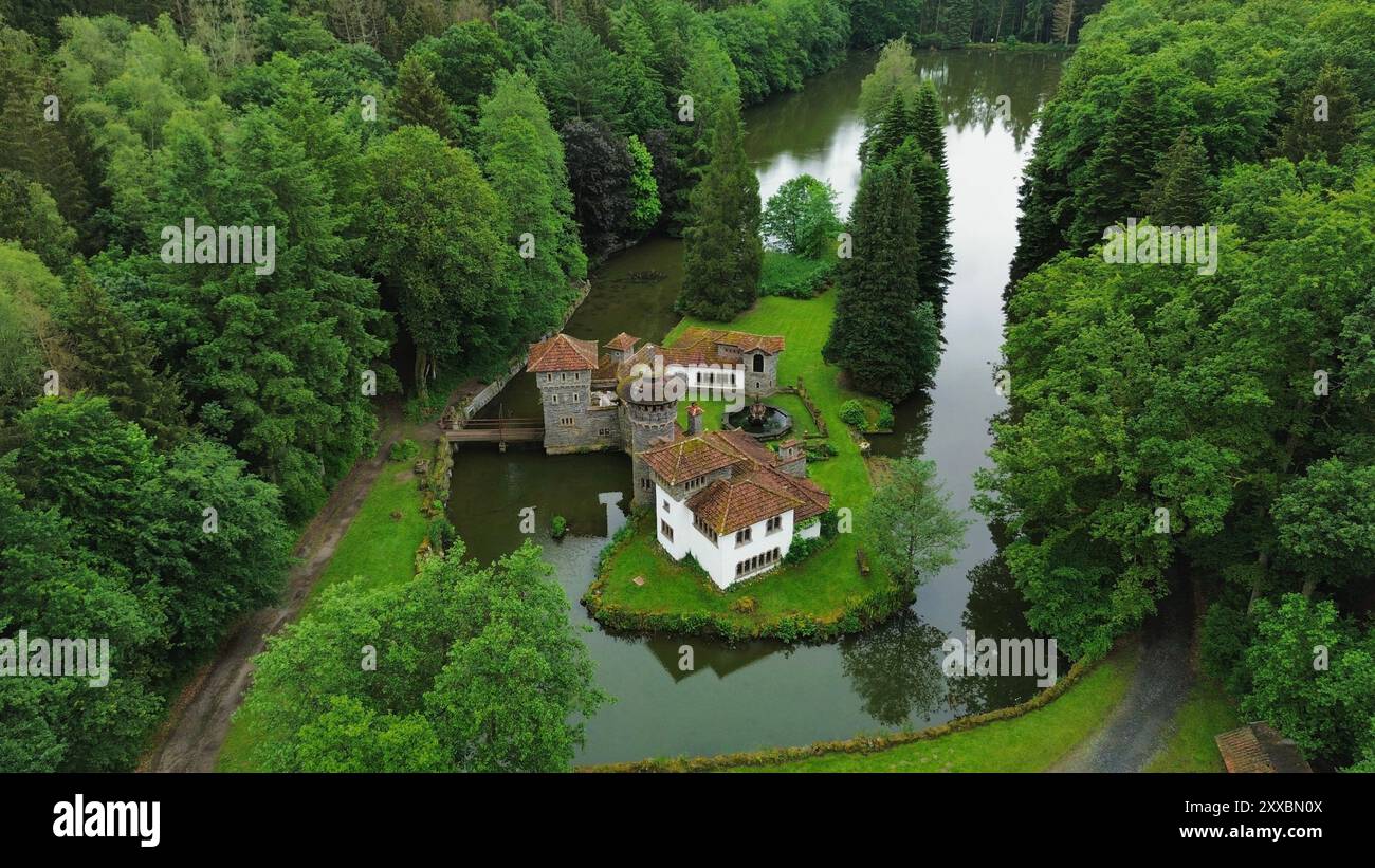 drone photo Turelbaach castle Luxembourg europe Stock Photo - Alamy