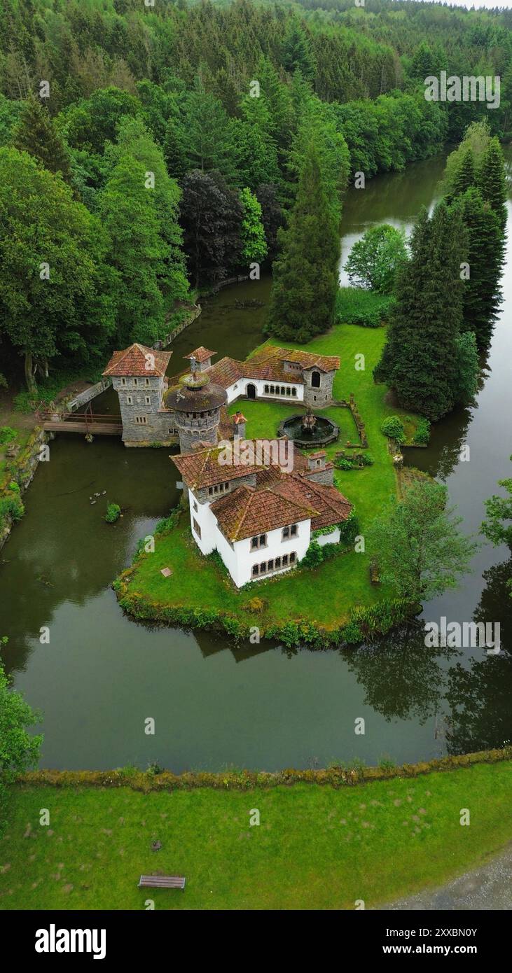 drone photo Turelbaach castle Luxembourg europe Stock Photo - Alamy