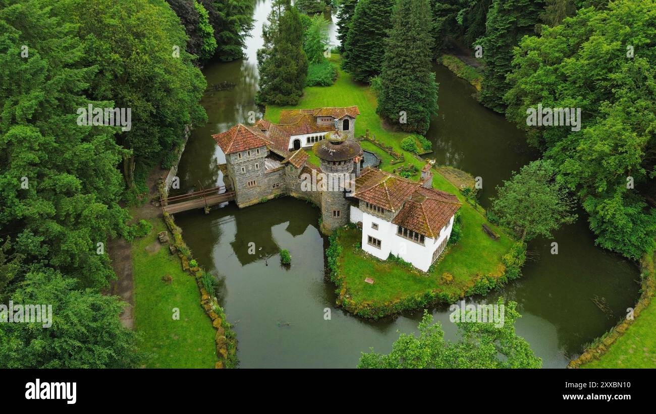 drone photo Turelbaach castle Luxembourg europe Stock Photo - Alamy