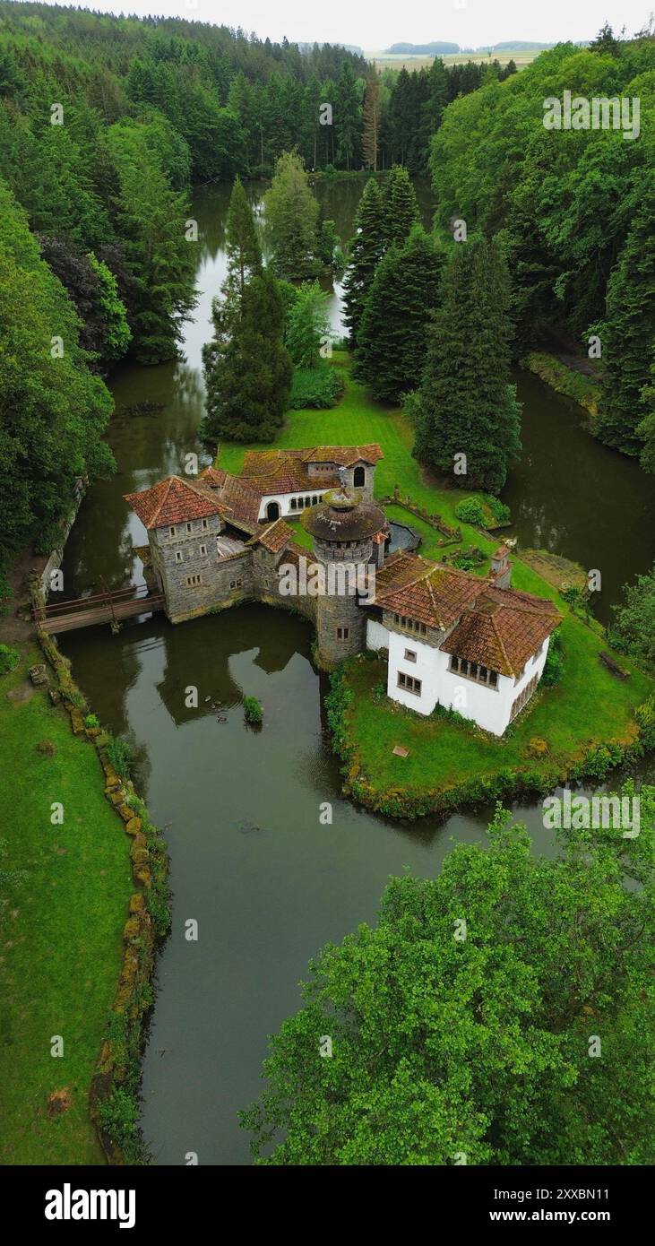 drone photo Turelbaach castle Luxembourg europe Stock Photo - Alamy