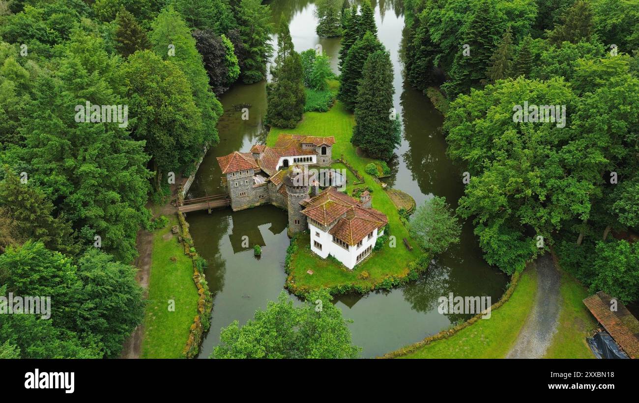 drone photo Turelbaach castle Luxembourg europe Stock Photo - Alamy