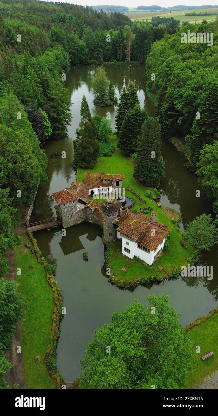 drone photo Turelbaach castle Luxembourg europe Stock Photo - Alamy