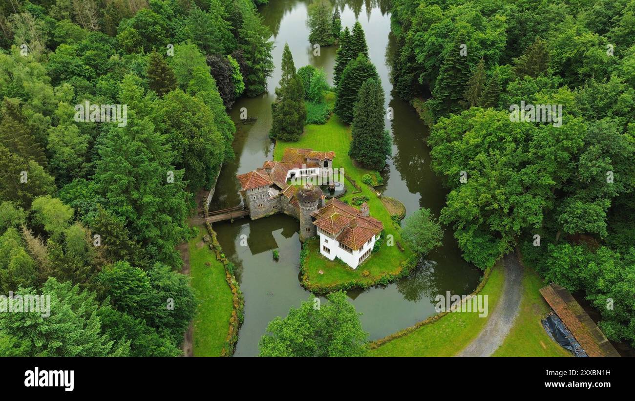 drone photo Turelbaach castle Luxembourg europe Stock Photo - Alamy